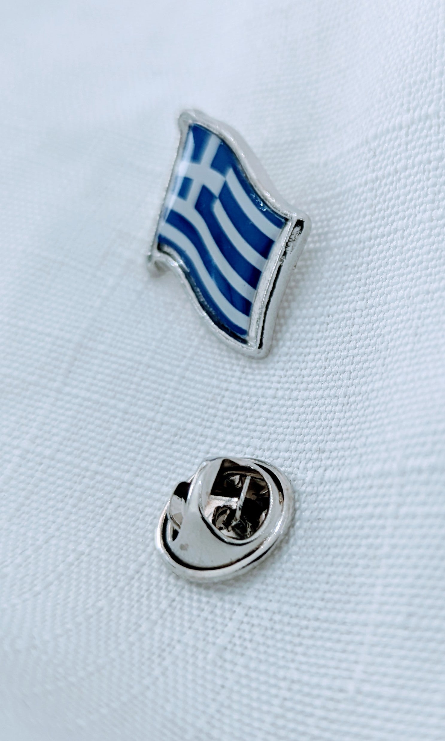 Greek flag pin – Mataki Filaxto